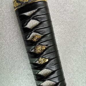 26cm Length Synthetic Silk Ito White Rayskin Tsuka for Japanese Samurai ...