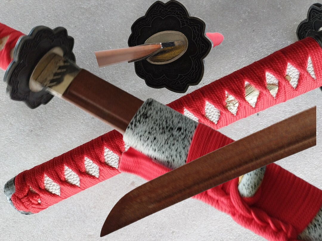 Wooden Samurai Katana Sword W/ Scabbard Cosplay Video Game - Etsy