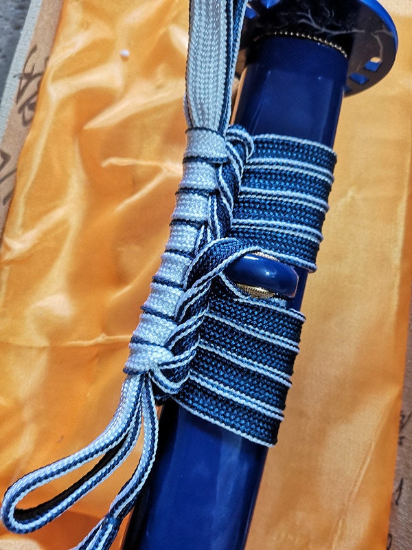 Blue and White Specialized Sageo for Japanese Samurai Swords's Saya - Etsy