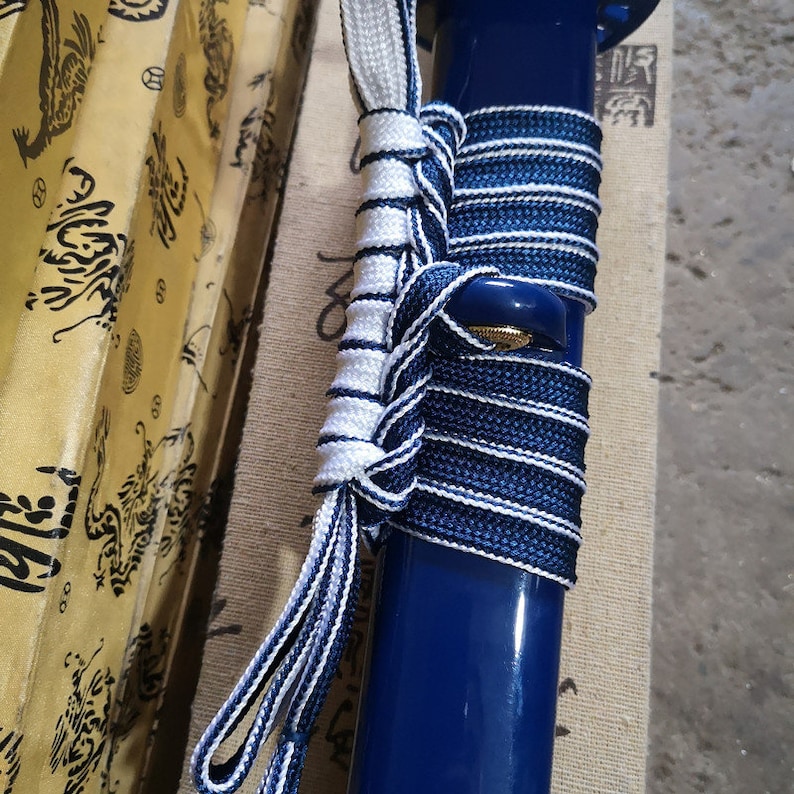 Blue and White Specialized Sageo for Japanese Samurai - Etsy