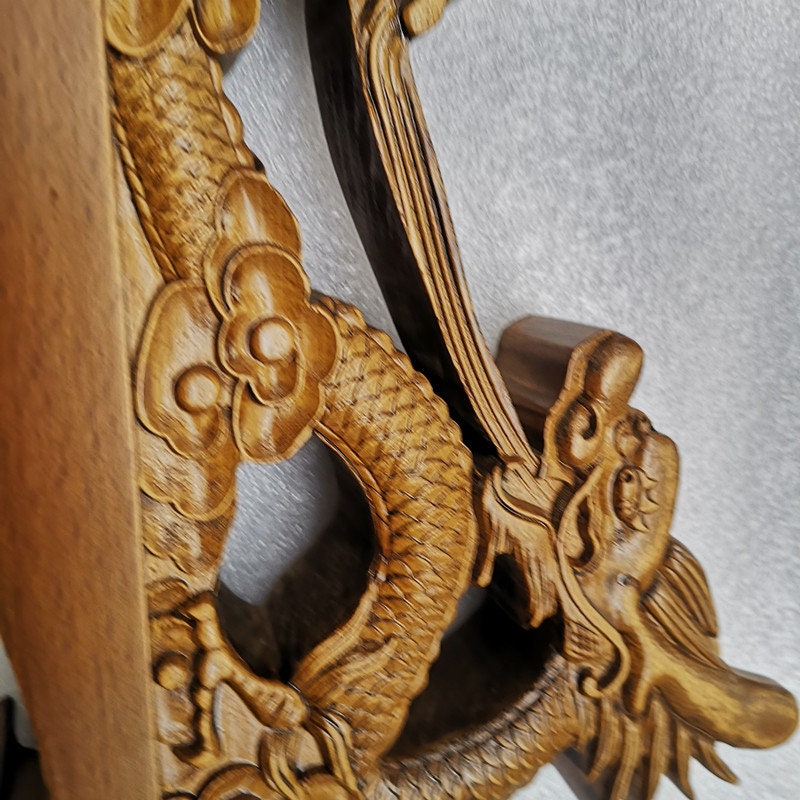 Hand Carved Samurai Sword Rack Sword Stand Weapon Stand Dragon - Etsy