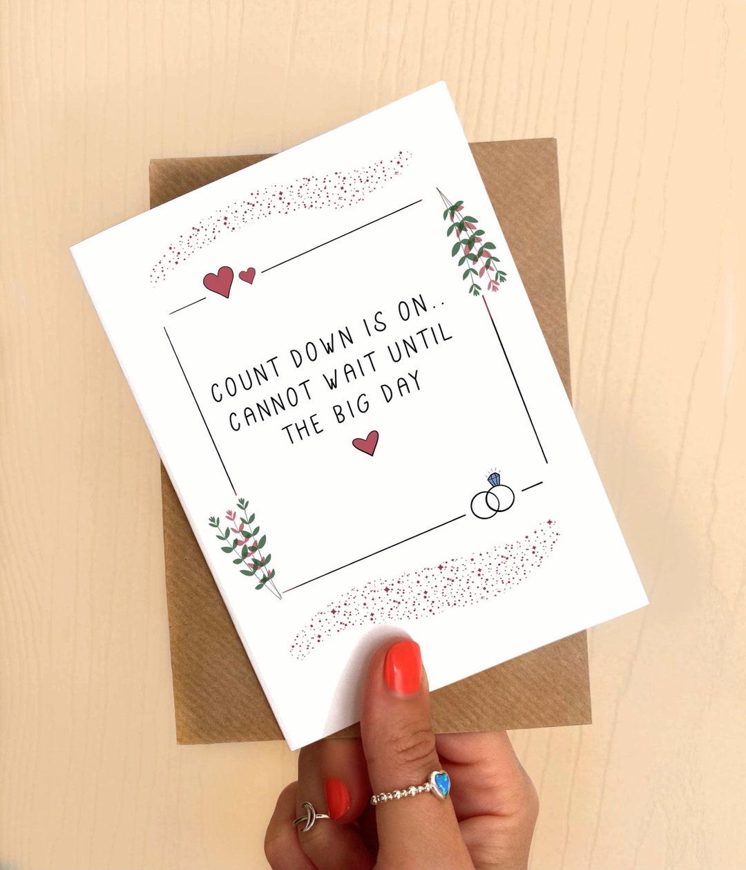 Wedding Countdown Card | Big Day | Bride to Be | Married | Cute ...