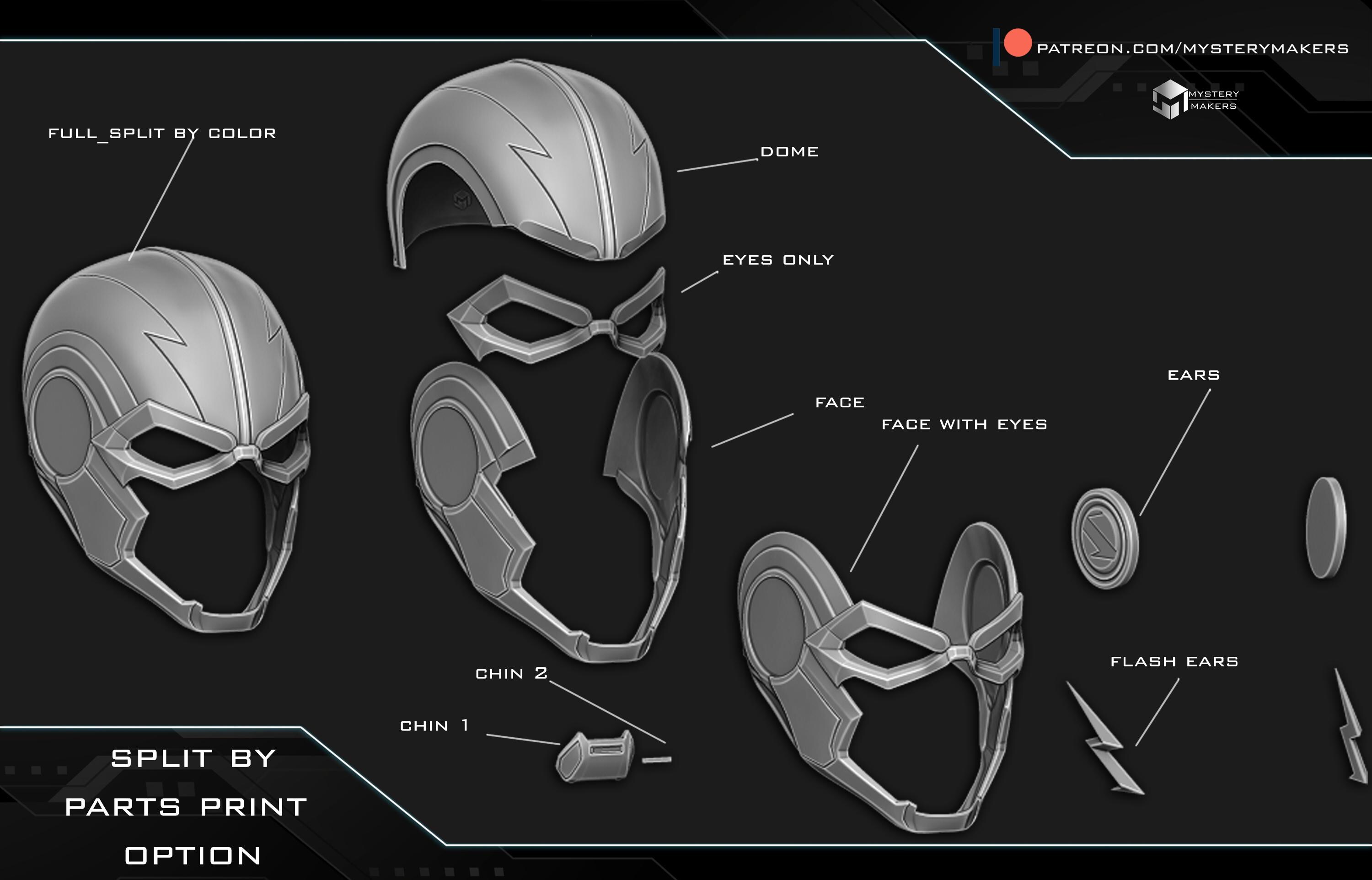 The Flash Variant Helmet (stl Files - Digital Download Only) - Etsy