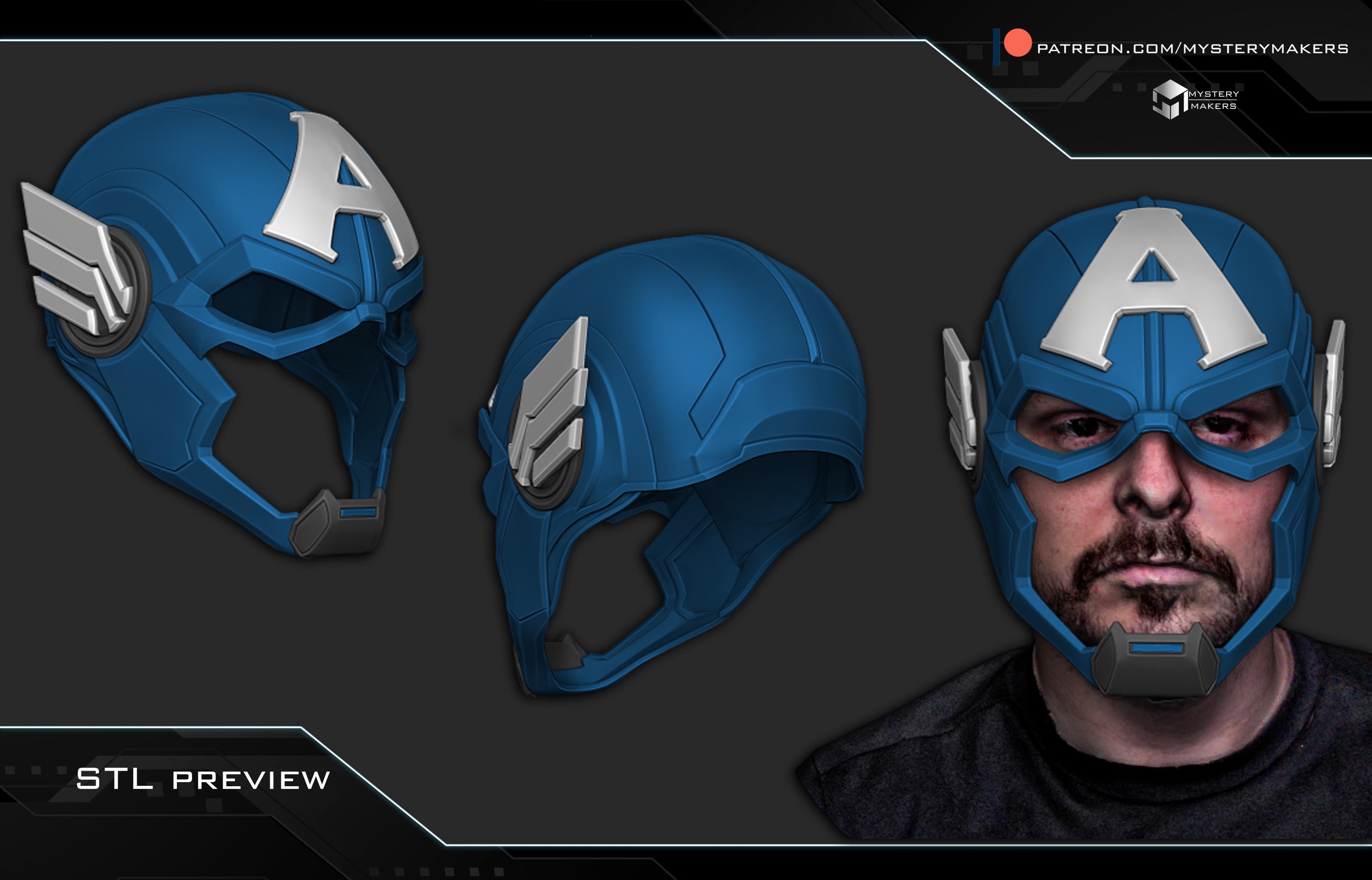 Captain America Helmet (stl Files - Digital Download Only) - Etsy