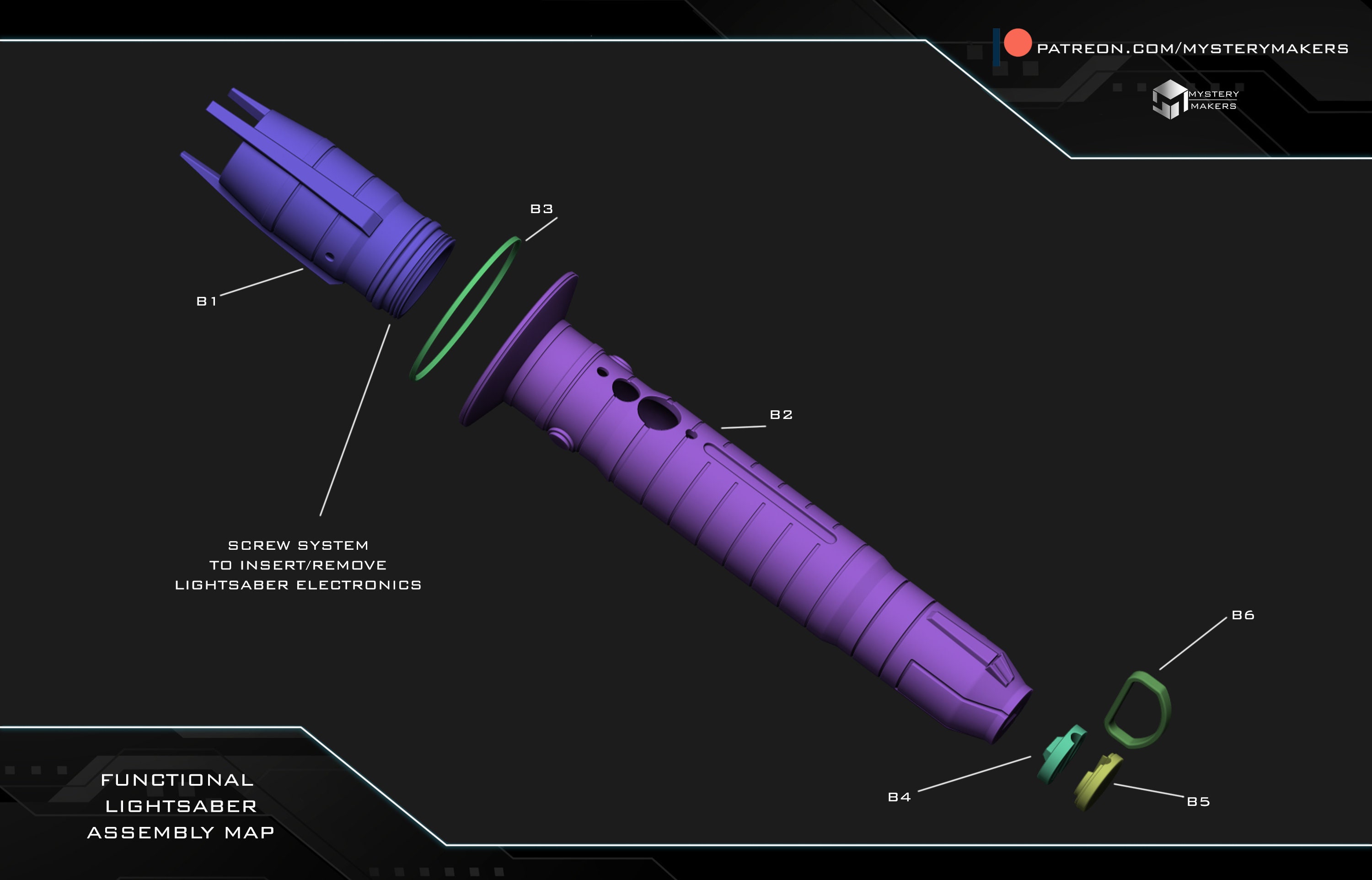 Shin Hati Functional Lightsaber (stl File - Digital Download Only) - Etsy