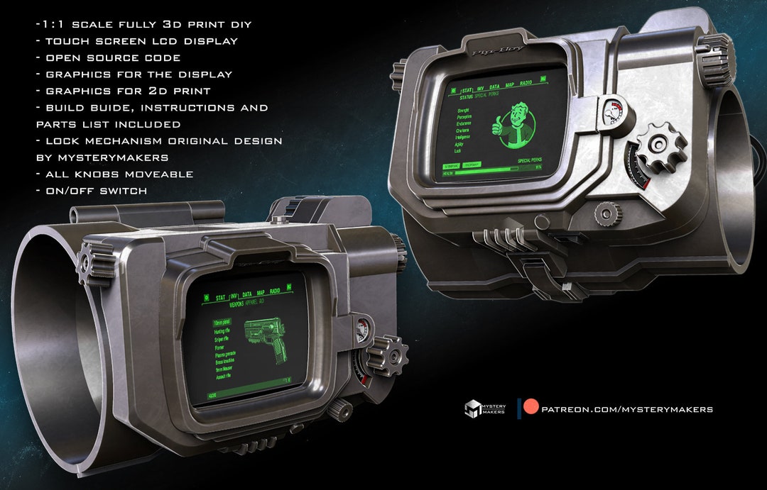 3d Print Files for Pip Boy 3000 Mkv - Functional With Open Source Code ...