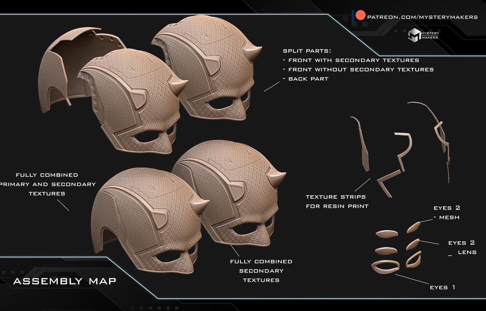 Daredevil Born Again Cowl Bundle (stl Files - Digital Download Only) - Etsy