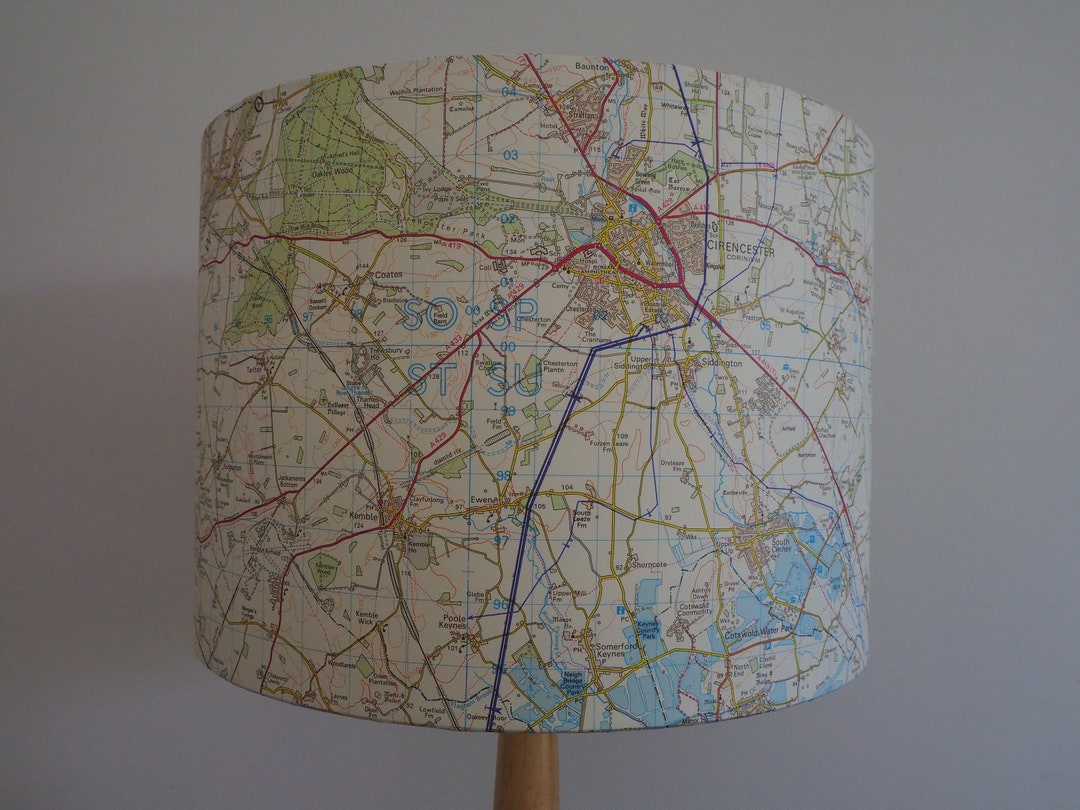 Personalised Map Lampshade -perfect Gift - Choose Your Area Lamp Shade ...