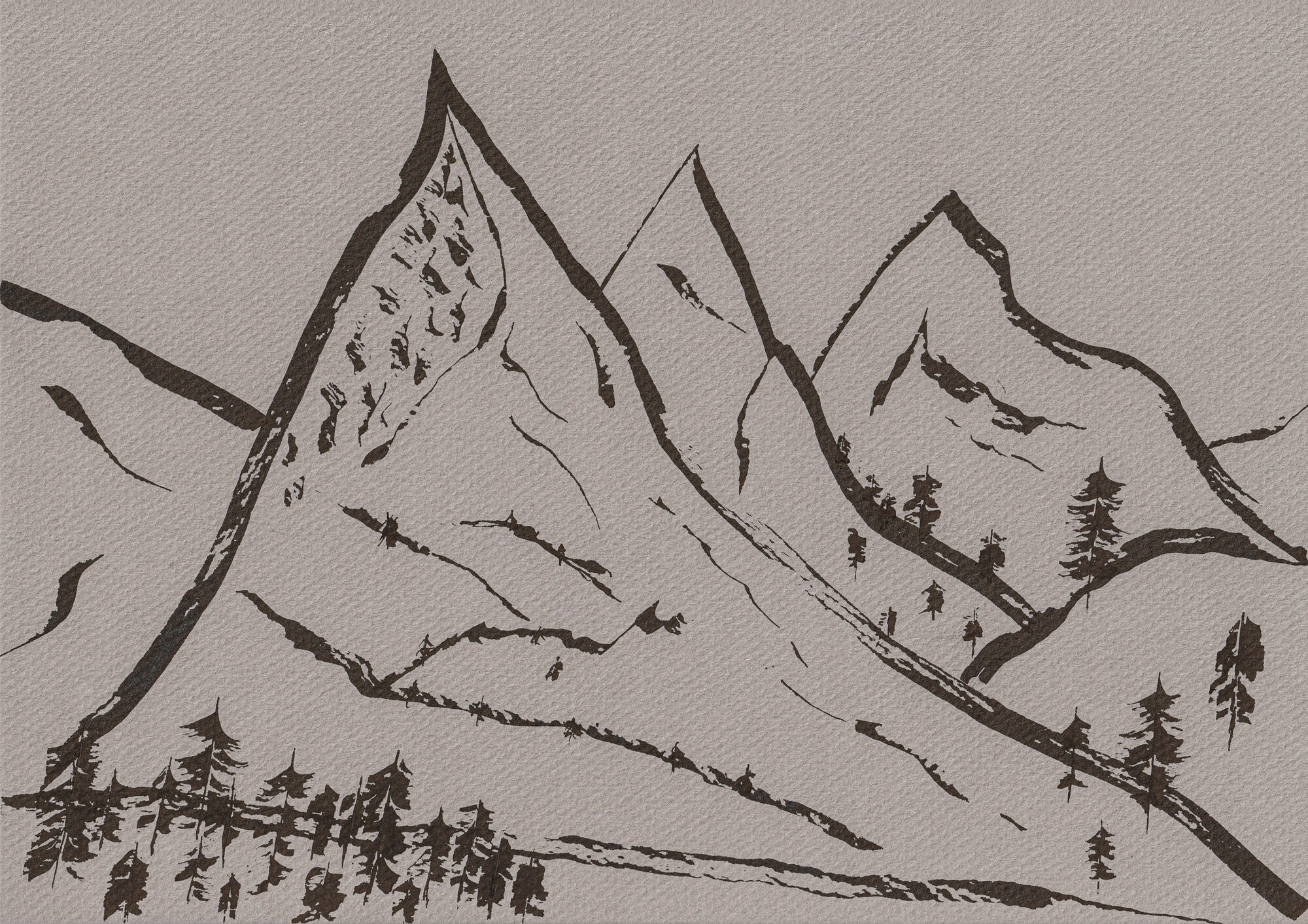 Mountain | Calligraphy - the Original - Etsy UK