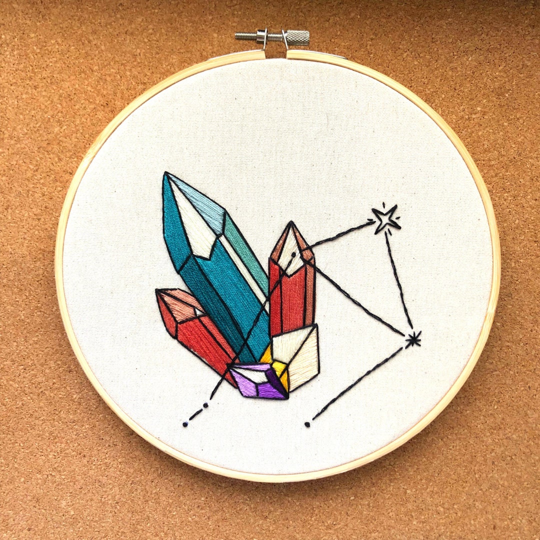 Libra Digital PDF Pattern - Constellation Zodiac Sign With Crystal Hand ...