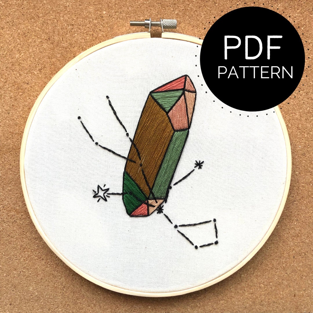 Virgo Digital PDF Pattern - Constellation Zodiac Sign With Crystal Hand ...