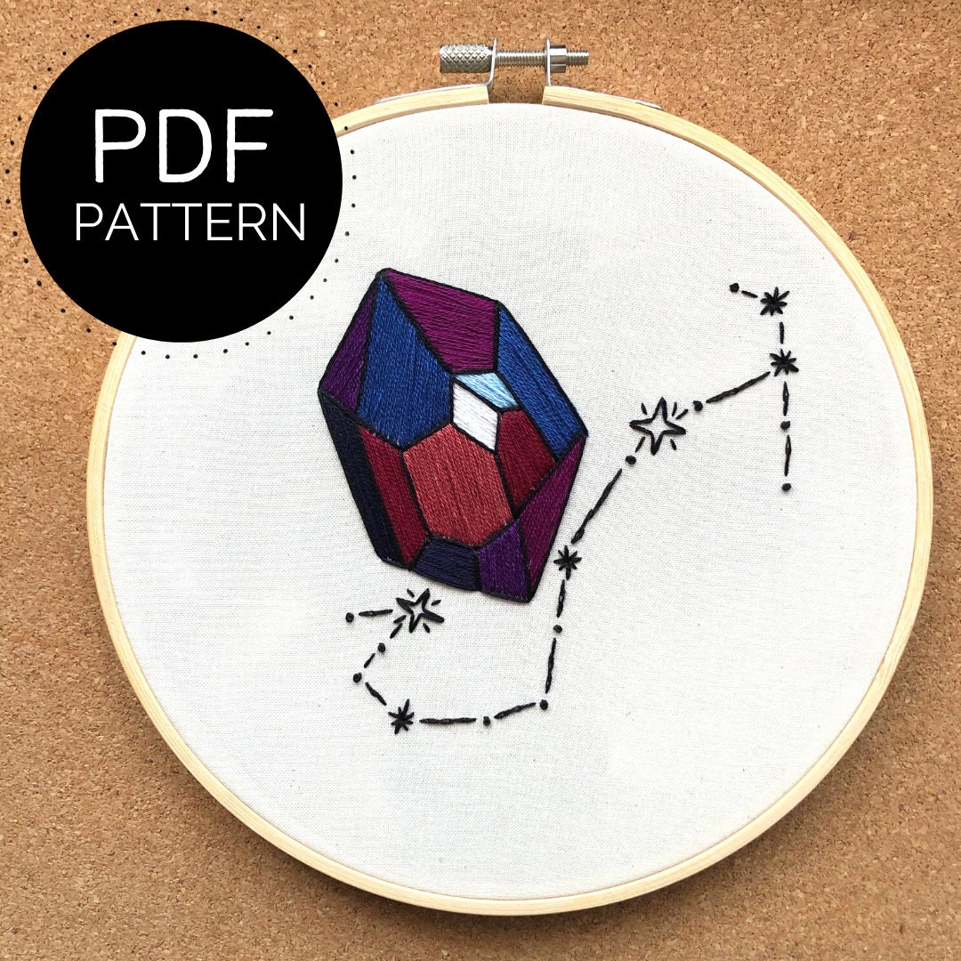 Scorpio Digital PDF Pattern - Constellation Zodiac Sign With Crystal ...