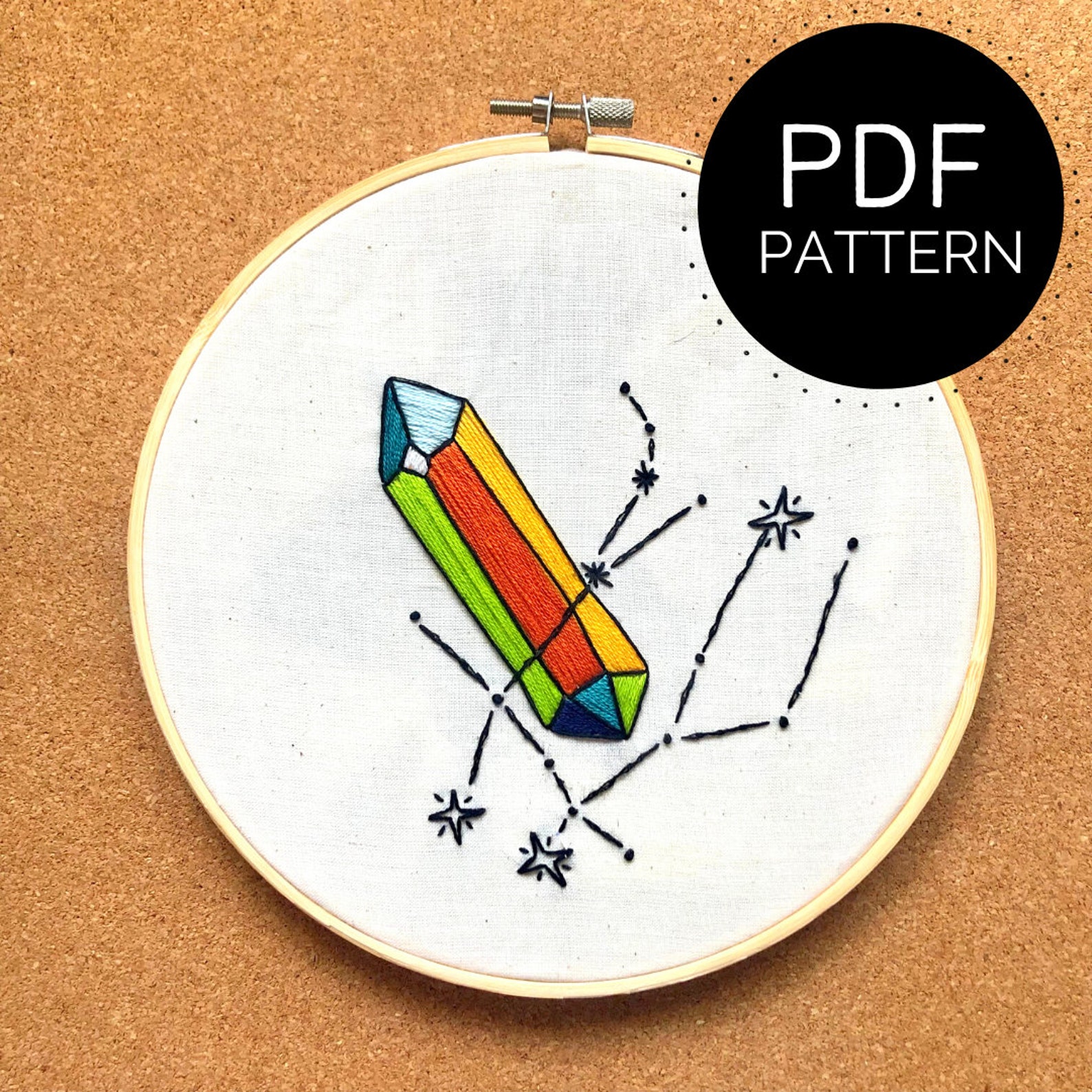 Gemini Digital PDF Pattern - Constellation Zodiac Sign With Crystal ...