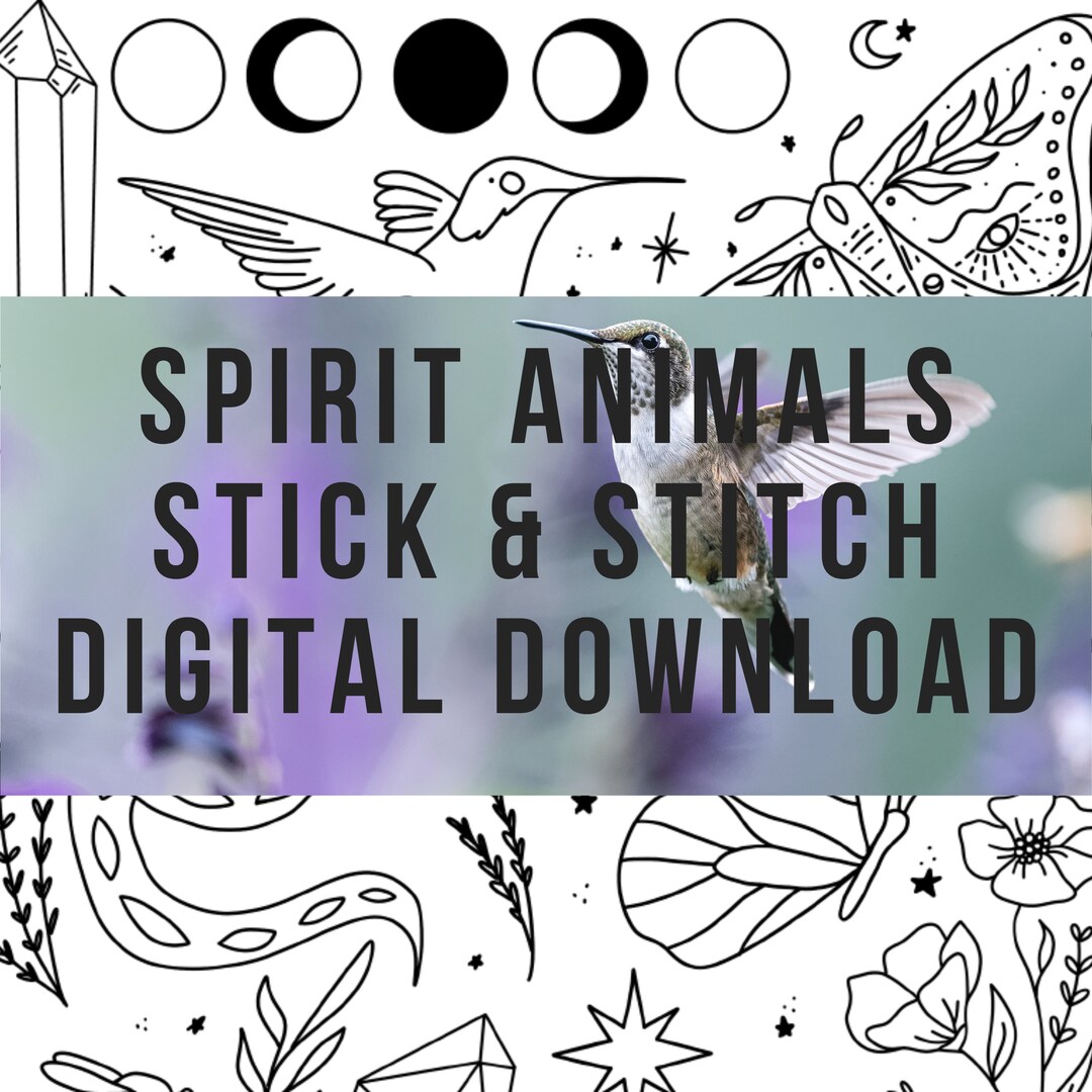 Spirit Animals Stick and Stitch Digital PDF Pattern - Hand Embroidery ...