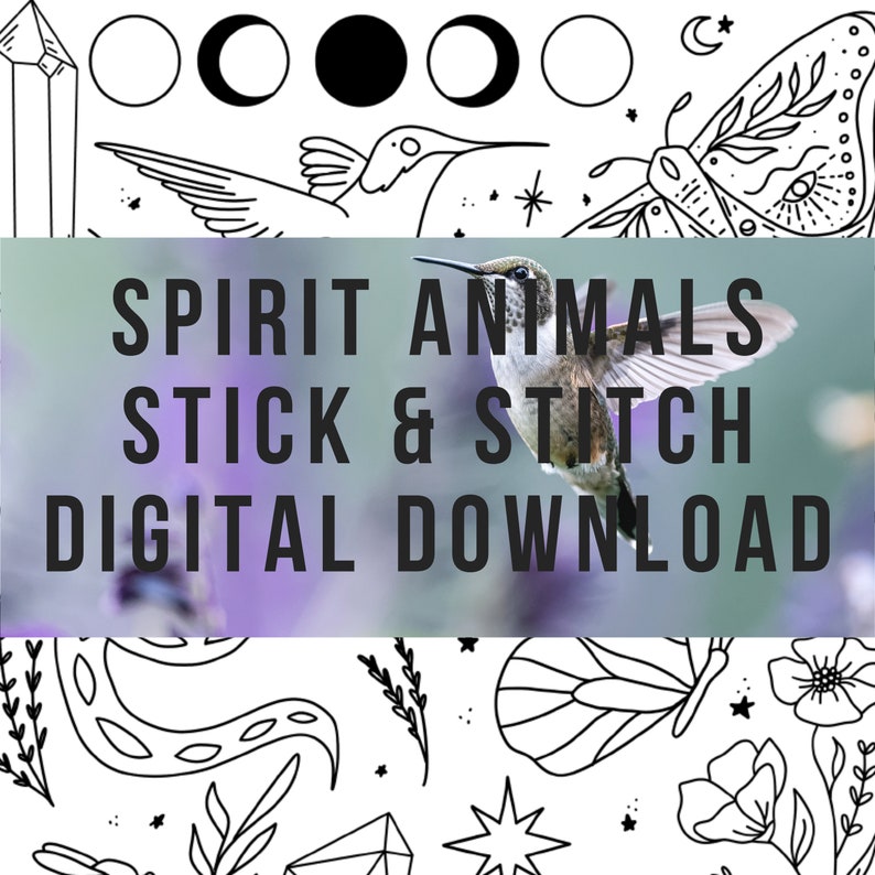 Spirit Animals Stick and Stitch Digital PDF Pattern - Hand Embroidery ...