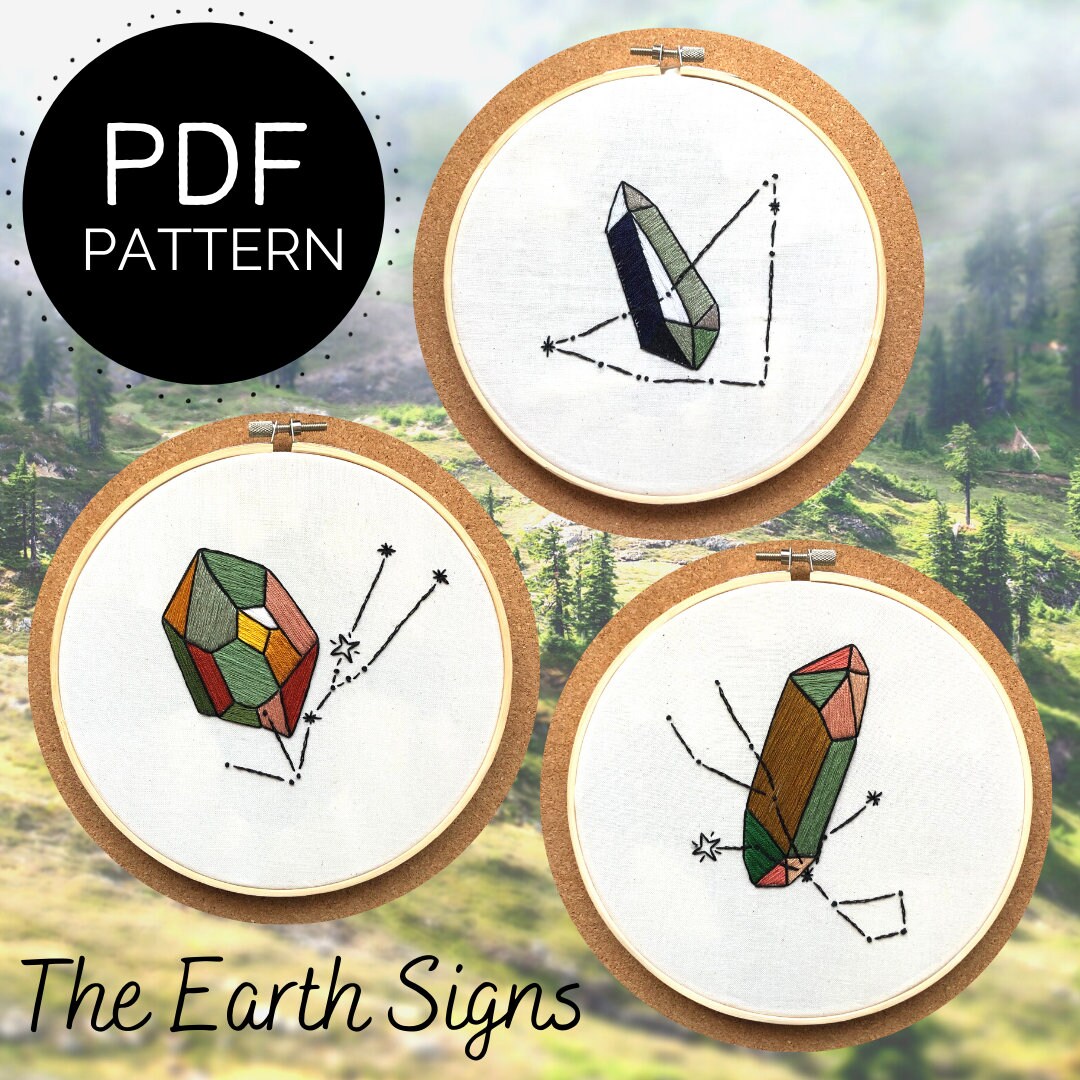 Earth Signs Digital PDF Pattern - Constellation Zodiac Sign With ...