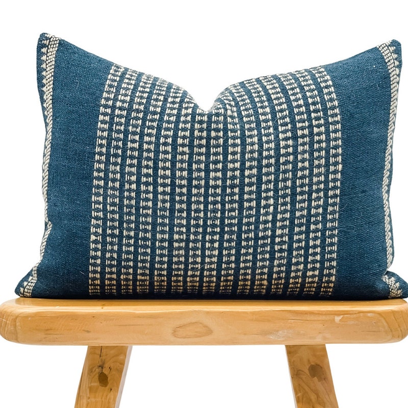 Blue Lumbar Pillow Cover - Etsy