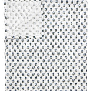 Blue and Green Floral on off White Linen Table Cover, Farmhouse Table ...