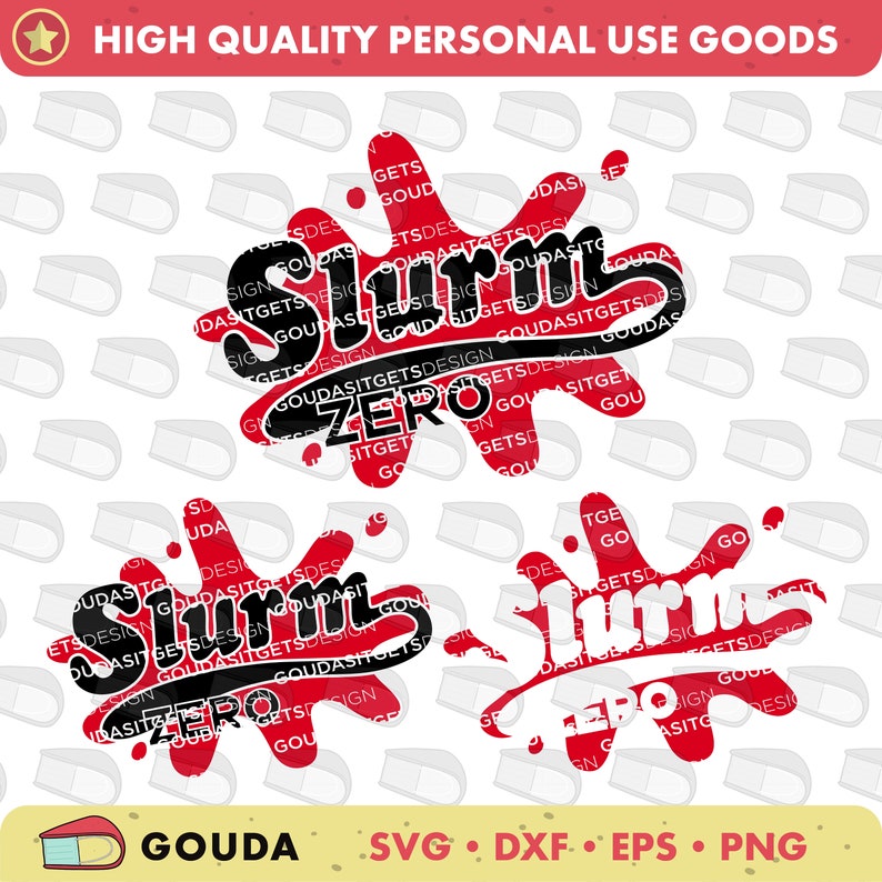 Slurm Zero Logos Svg Eps Dxf Png - Futurama Craft Files - Set of Three ...