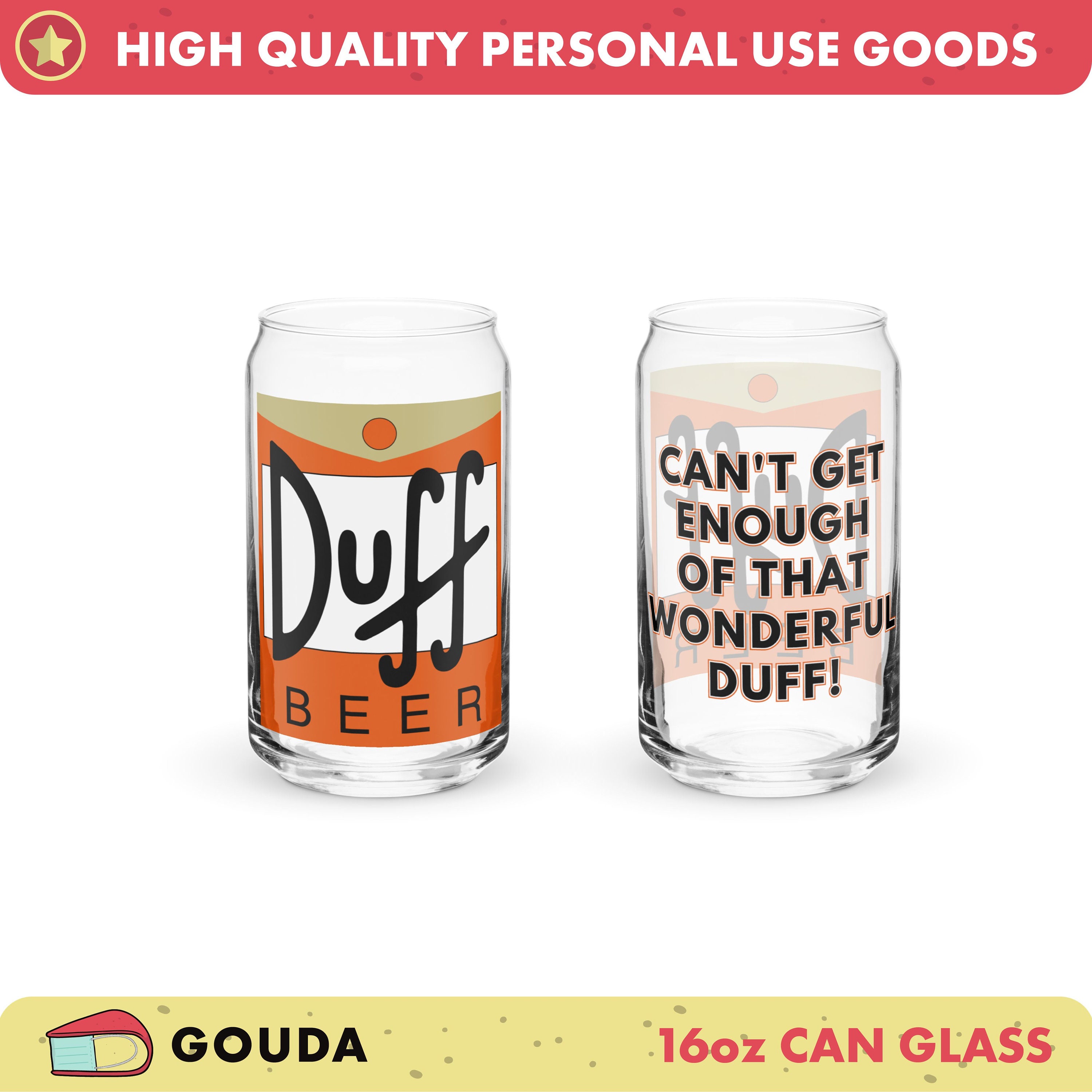 Duff Beer Drinking Cup the Simpsons Can-shaped Glass 16oz - Etsy