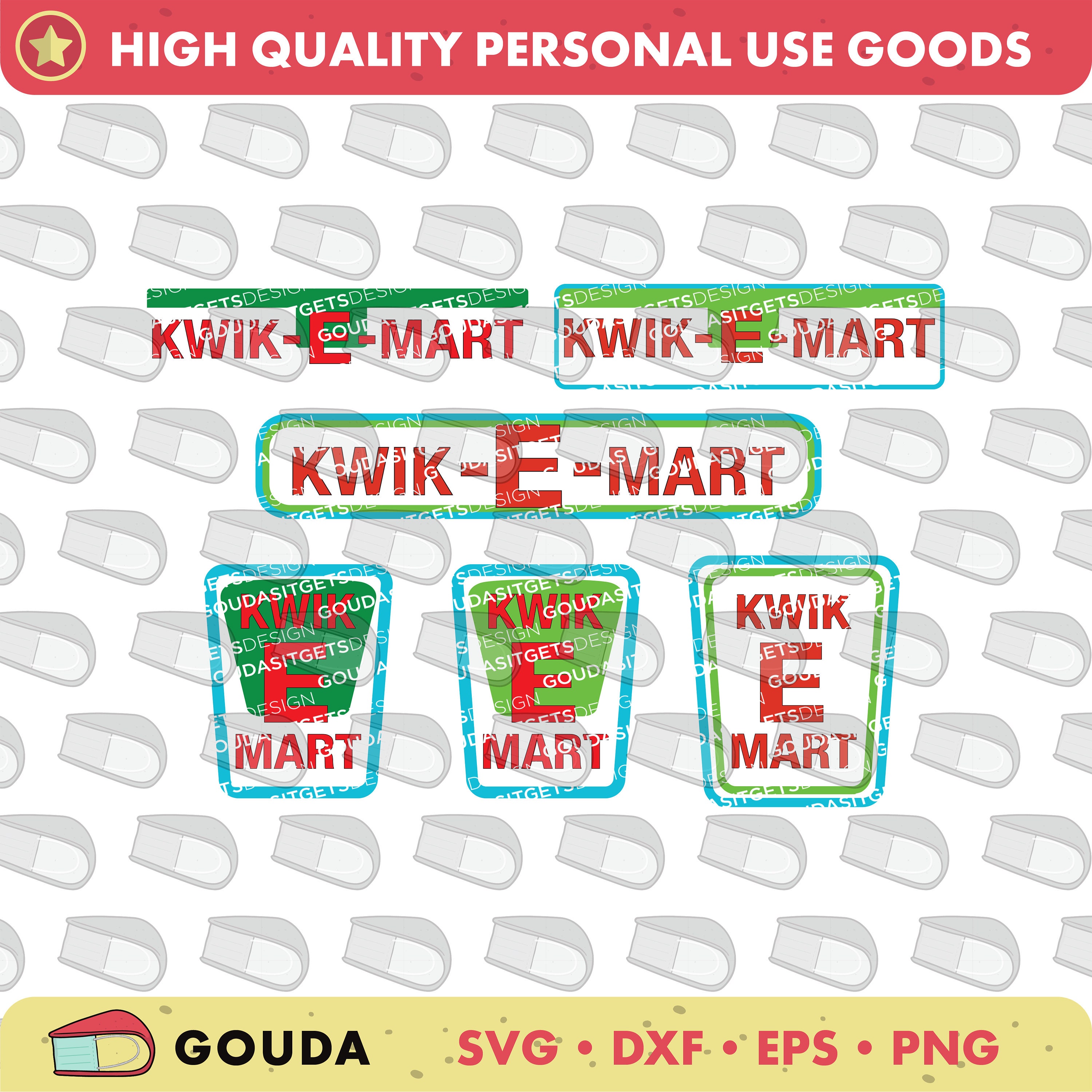 Kwik-e-mart Logo Bundle Svg Eps Png Dxf the Simpsons Crafting Files 6 ...