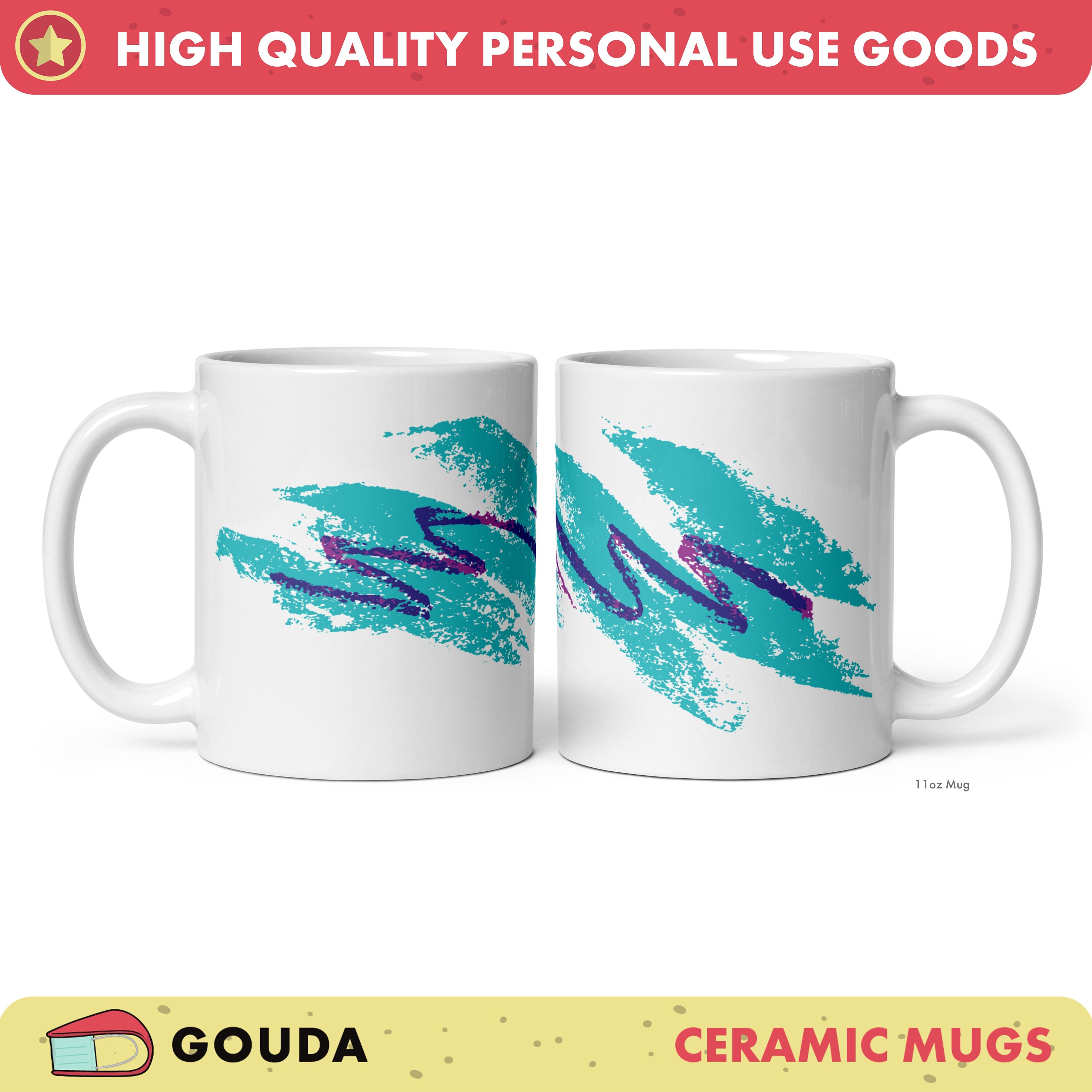 Jazz White Glossy Mug 11oz 15oz 20 Oz Coffee Cup Retro Style Drinking ...