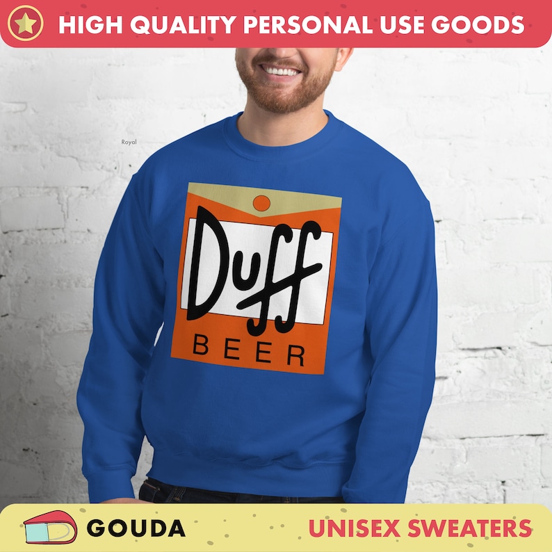 Duff Beer Unisex Sweatshirt the Simpsons Apparel Cute Pre-shrunk Fabric ...