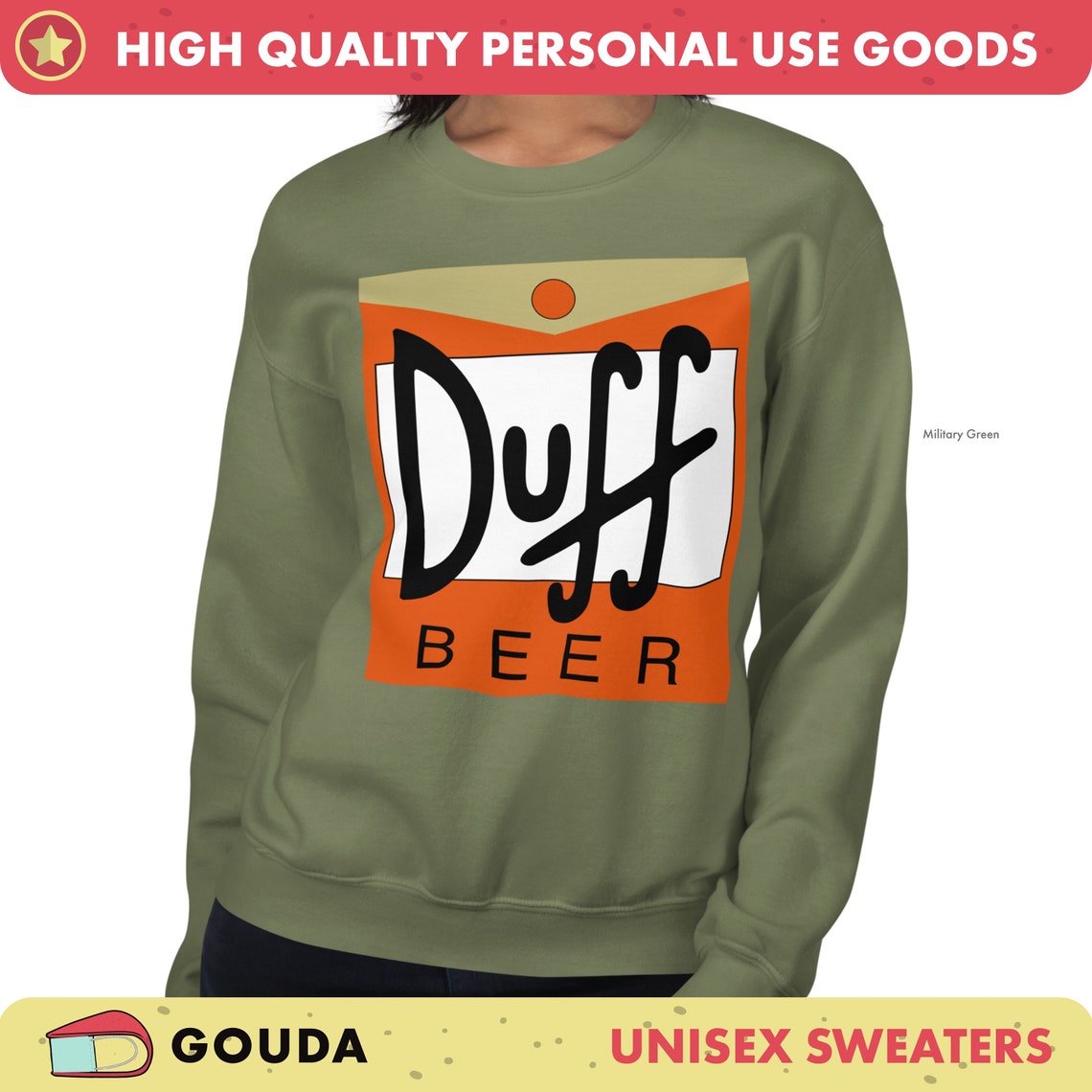 Duff Beer Unisex Sweatshirt the Simpsons Apparel Cute Pre-shrunk Fabric ...