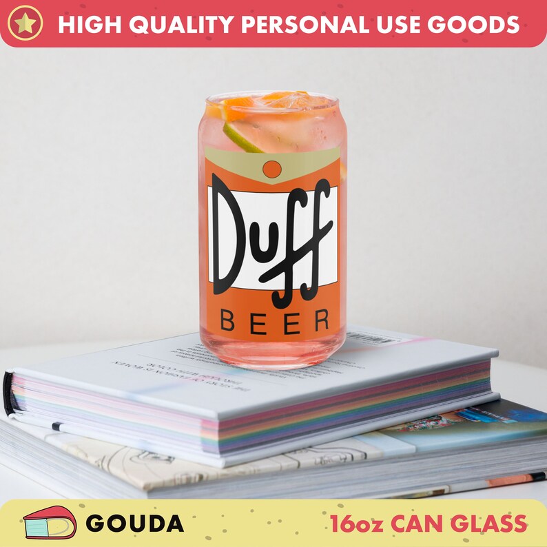 Duff Beer Drinking Cup the Simpsons Can-shaped Glass 16oz - Etsy