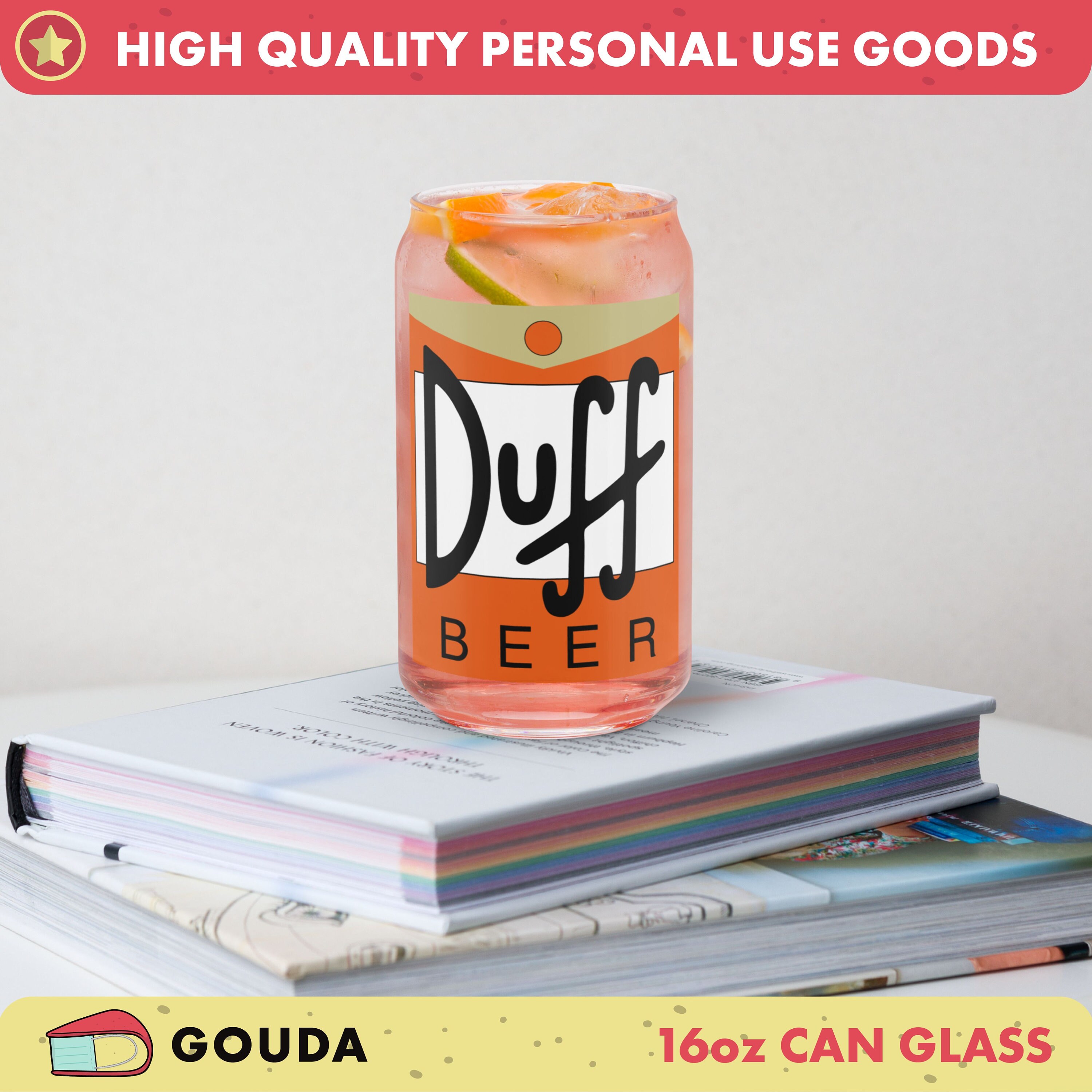 Duff Beer Drinking Cup the Simpsons Can-shaped Glass 16oz - Etsy