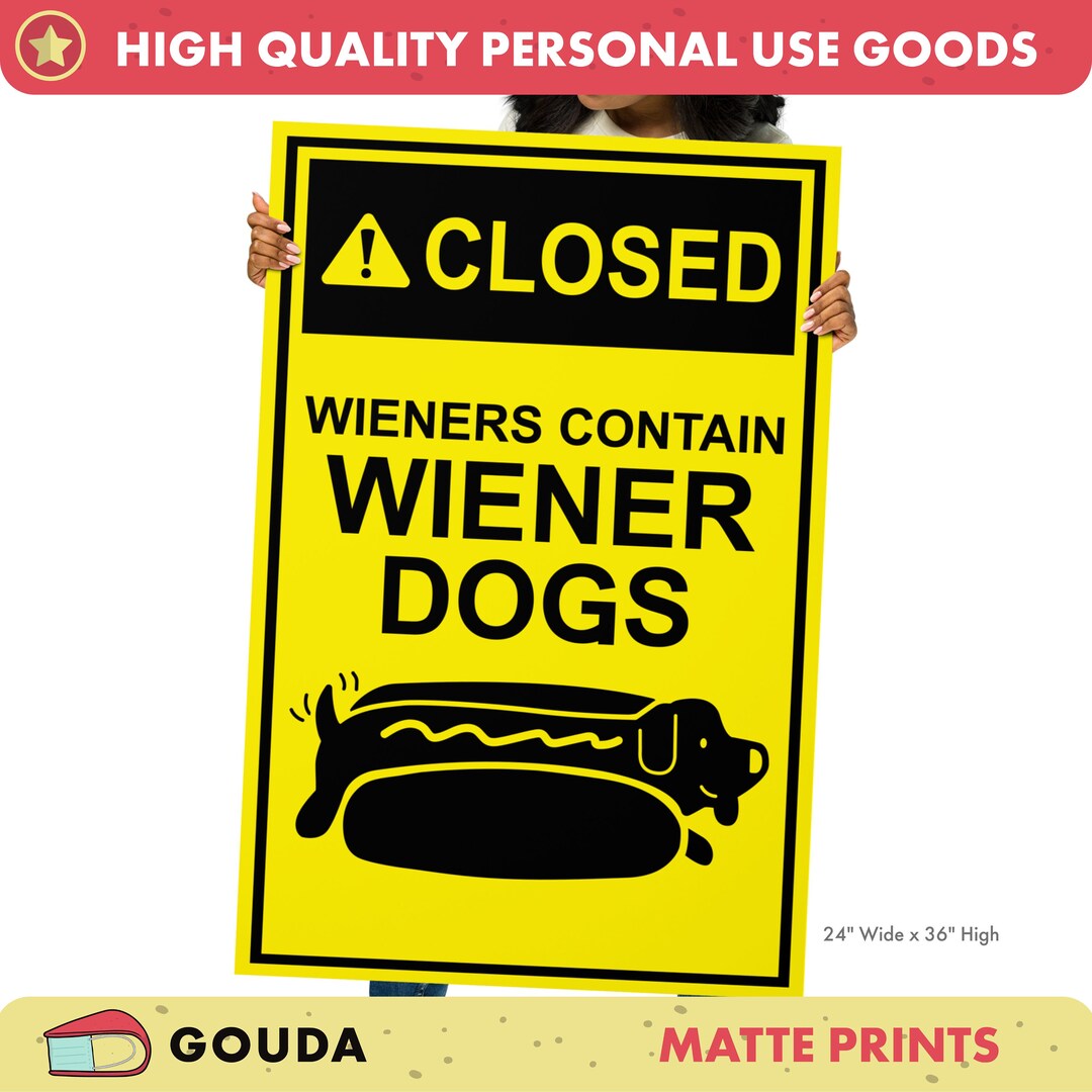 Bob's Burgers Wieners Contain Wiener Dogs Warning Wall Art - Bob ...