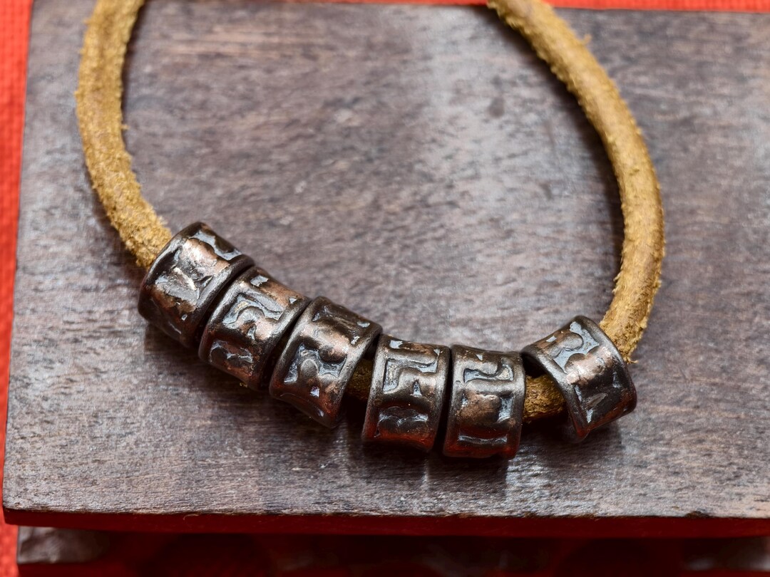 Antique Tibetan Six-character Mantra Barrel Bead – Handcrafted Cloud ...