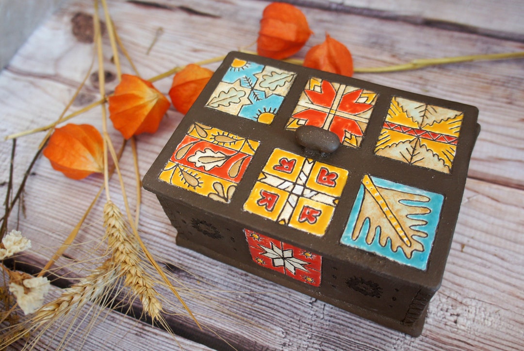 Ceramic Box magic Hand Modeled and Painted With - Etsy