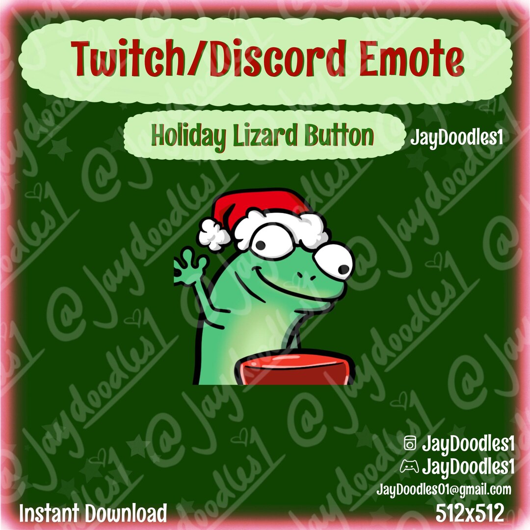 Holiday Lizard Button Meme Emote for Twitch/youtube/discord, Instant ...