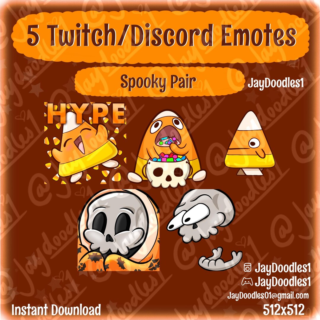 5 Silly Halloween Emotes for Twitch/discord/youtube, Instant Download ...