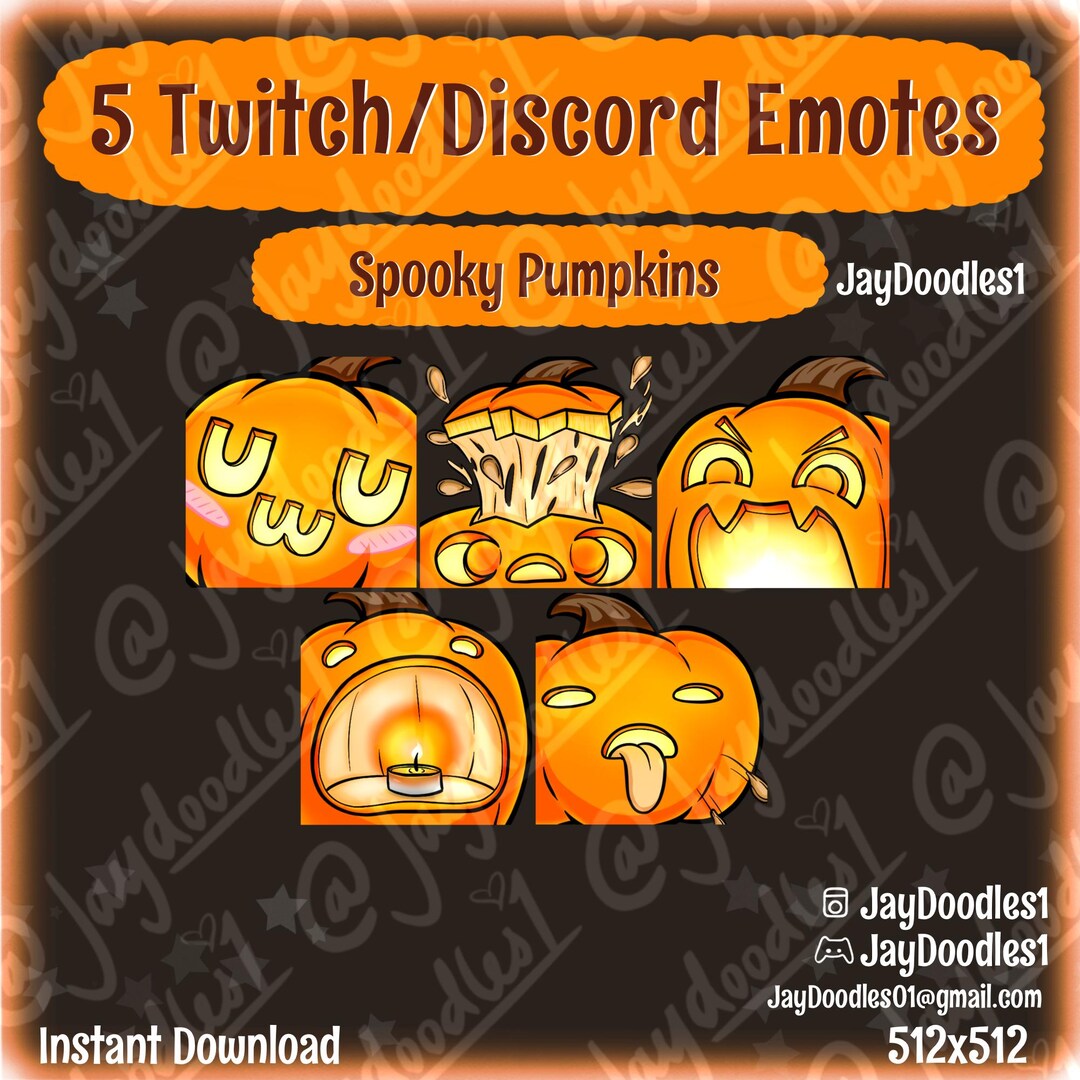 Spooky Halloween Pumpkin Emotes Pack for Twitch/discord/youtube ...