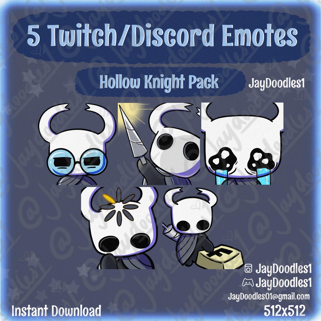 Hollow Knight Emote Pack: Twitch/discord/youtube Streamer Pack (digital ...
