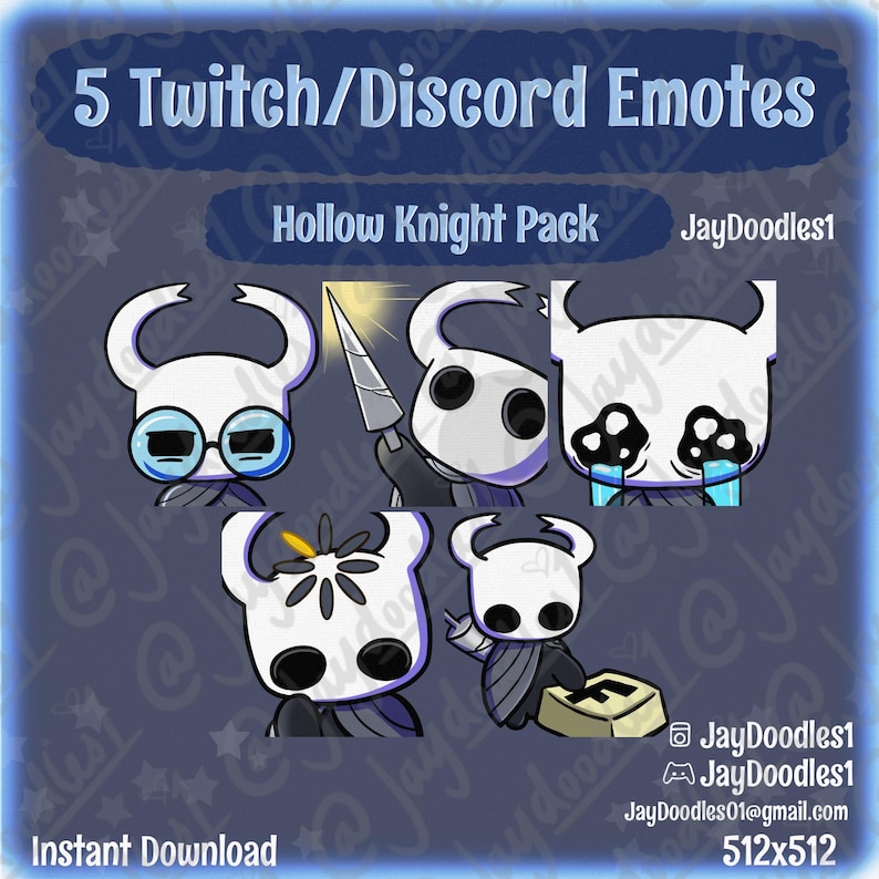 Hollow Knight Emote Pack: Twitch/discord/youtube Streamer Pack (digital ...