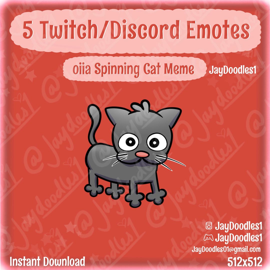 Funny Oiia Spinning Cat Meme Emote: for Twitch/youtube/discord (instant ...