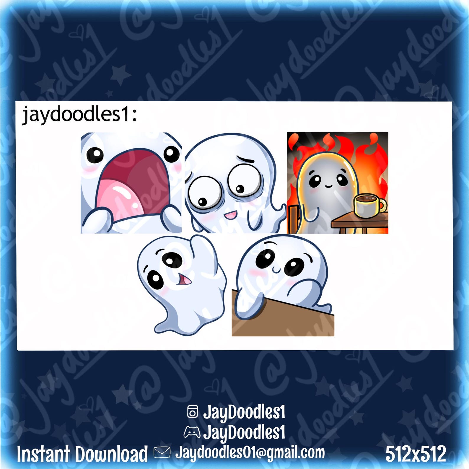 Goofy Ghost Streamer Emote Pack for Twitch, Discord, Youtube (instant ...