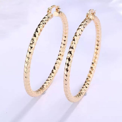 18k Layered Real Gold Filled Round Hoop Earring 12 - Etsy