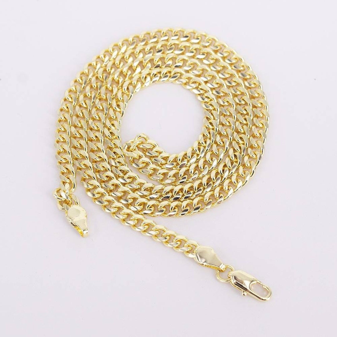 18k Layered Real Gold Filled Solid Miami Cuban Chain 24 - Etsy