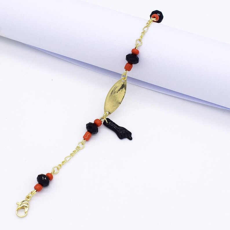 18k Layered Real Gold Filled Azabache Bracelet 6 ID - Etsy