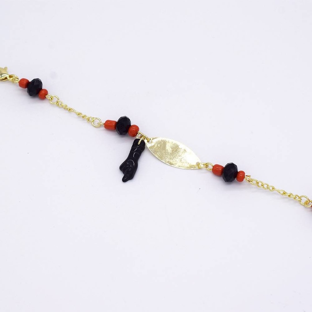 18k Layered Real Gold Filled Azabache Bracelet 6 ID - Etsy