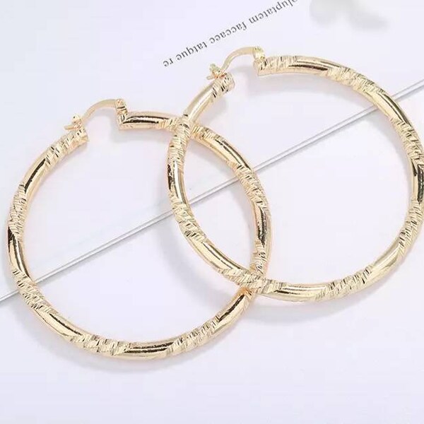 Real Gold Hoop Earrings - Etsy
