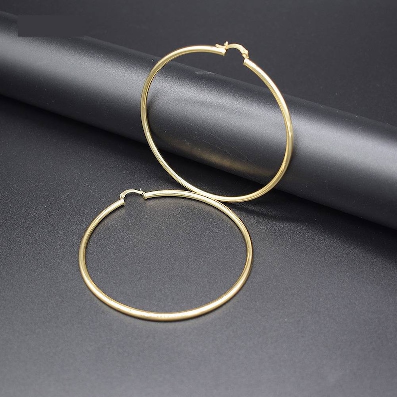 18k Layered Real Gold Filled Round Hoop Earring 12 - Etsy