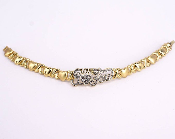 HUGS & KISSES Xo Bracelets 18k Layered Real Gold Filled I Love You 7.5 ... HUGS & KISSES Xo Bracelets 18k Layered Real Gold Filled I Love You 7.5 ...