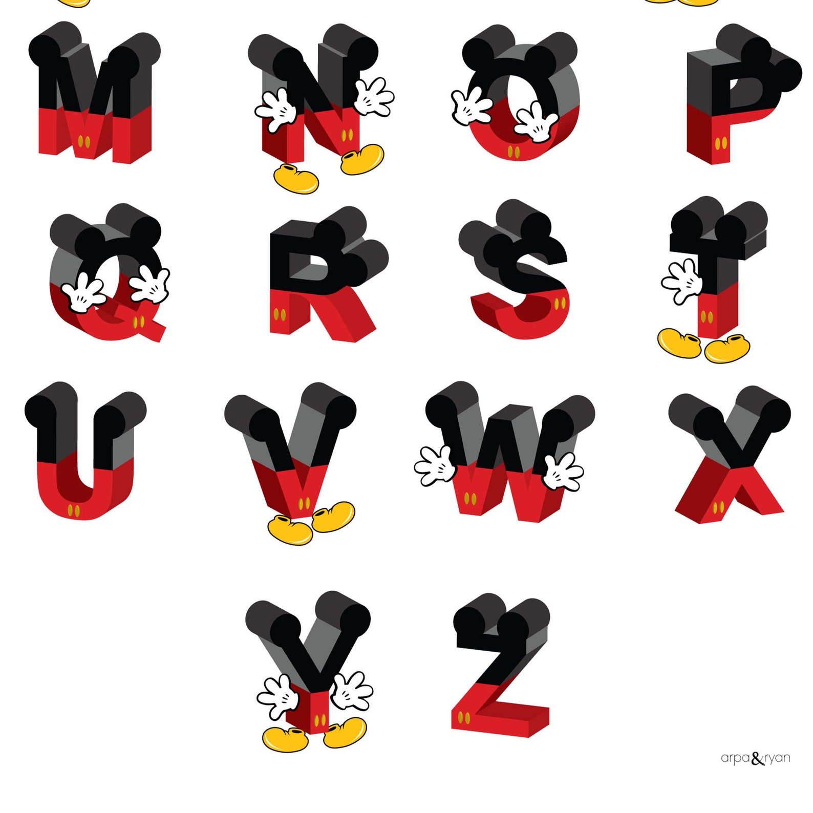 Merica Mouse - Alphabet Print - Etsy