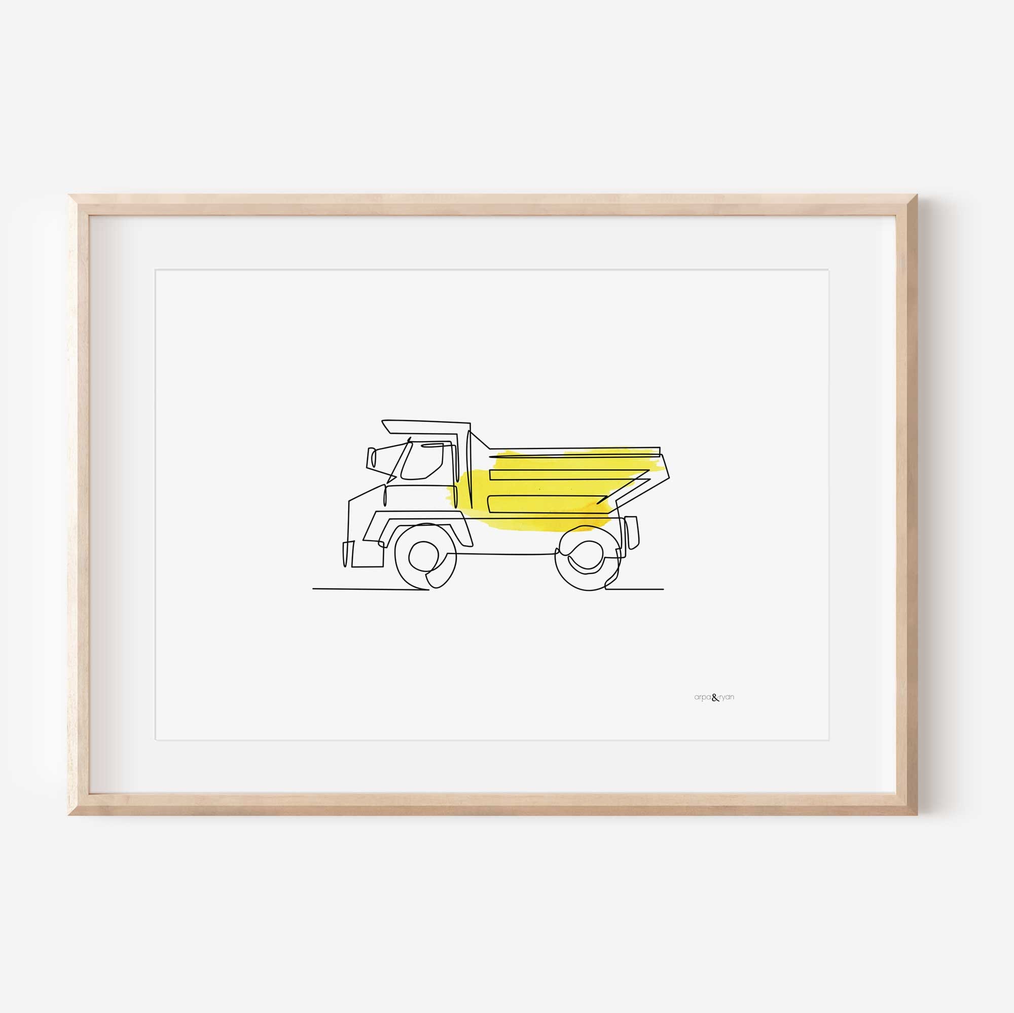 Dump Truck - Line Art - Etsy