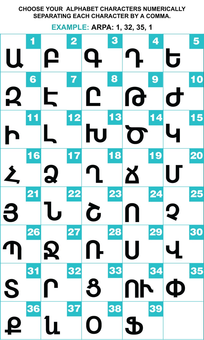 Chootik pink Armenian Name Art Personalized - Etsy